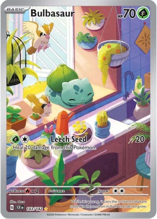 Bulbasaur 143/142 - Illustration Rare - Stellar Crown (SCR) - Pokémon ...