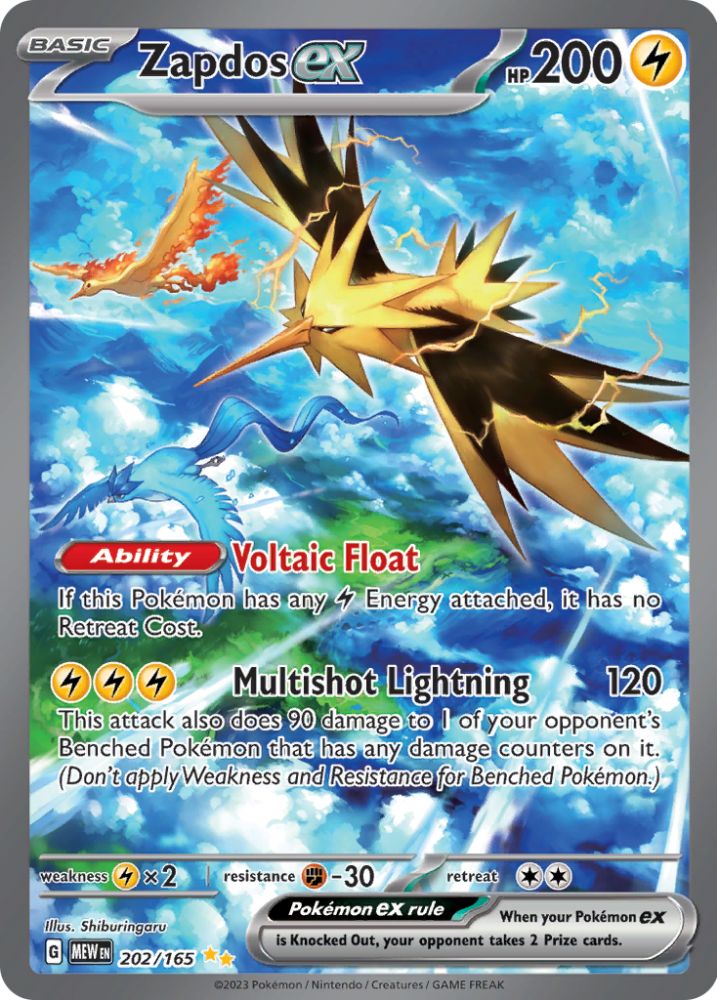 Zapdos ex 202/165 – Special Illustration Rare – Scarlet & Violet ...